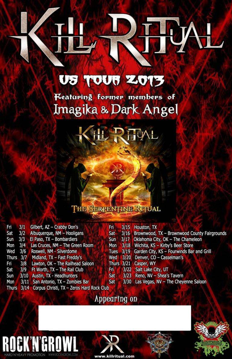 KILL RITUAL – Announced US Tour Dates
